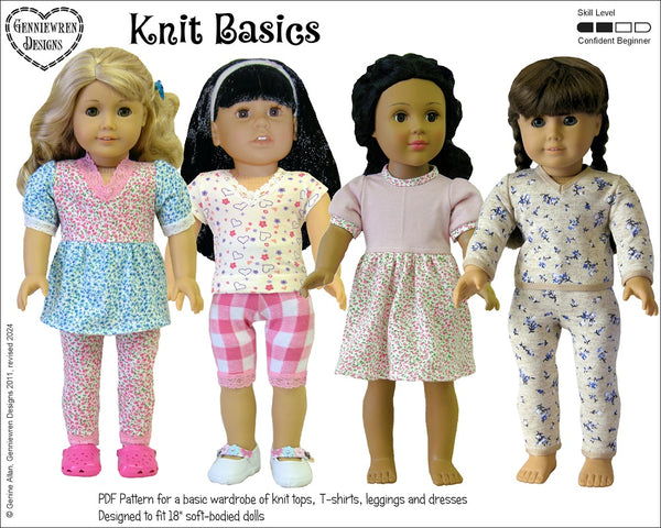 Genniewren Designs Knit Basics Doll Clothes Pattern 18 inch American ... Genniewren Designs Knit Basics Doll Clothes Pattern 18 inch American ...