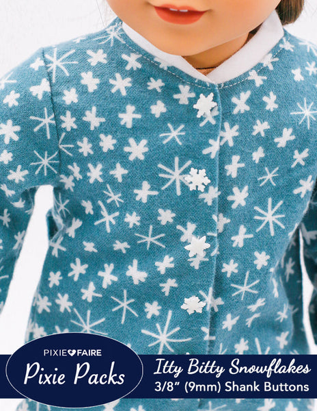 Dress It Up Itty Bitty Snowflake Buttons 3/8" or 9mm