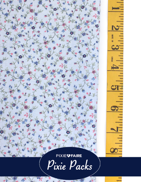 Limited Edition Pixie Pack Vintage Blue Floral Siesta Beach Romper Kit