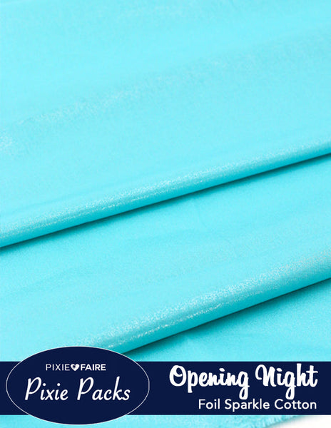 Pixie Packs Opening Night Aqua Foil Cotton Holiday Collection