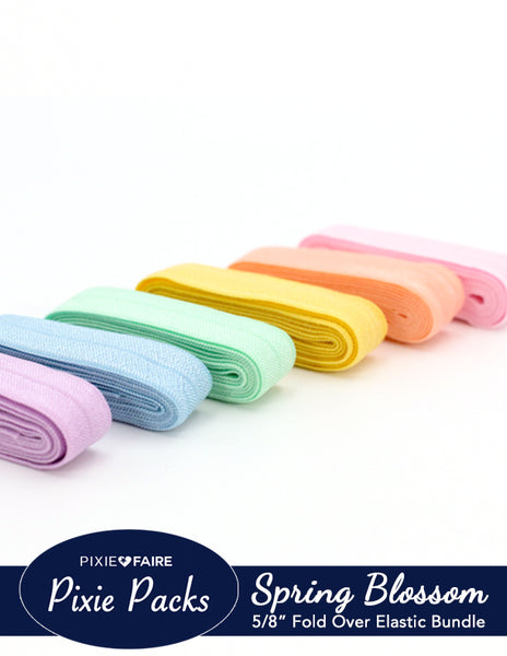 Pixie Packs 5/8" Fold Over Elastic Bundle Spring Blossom