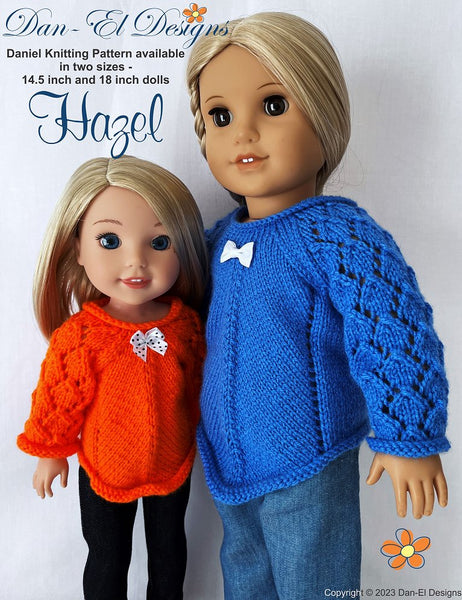 Dan-El Designs Hazel Doll Clothes Knitting Pattern 14.5 inch Dolls