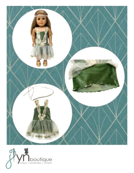J Lyn Boutique The Jazzy Dress 18" Doll Clothes Pattern