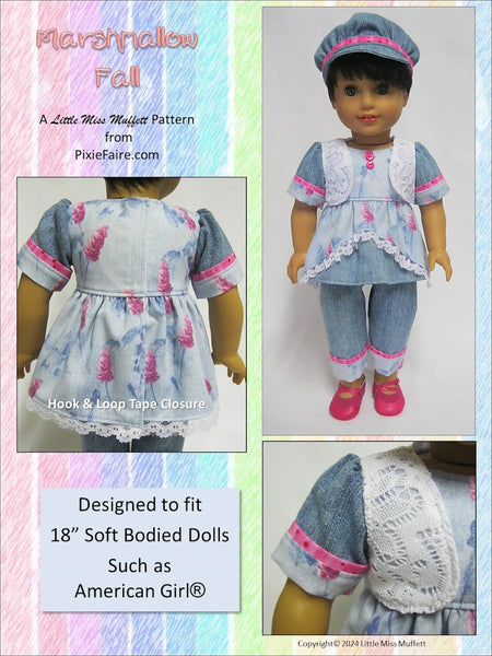 Little Miss Muffett Marshmallow Fall Doll Clothes Pattern for 18 inch ...