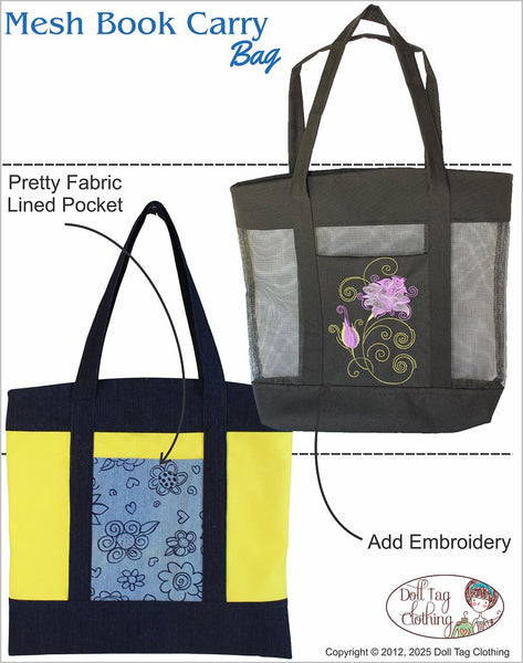 Mesh Book Bag Accessories Pattern for Boys and Girls