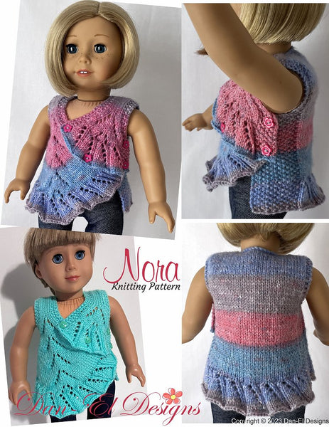 Dan-El Designs Nora Doll Clothes Knitting Pattern 18 inch American Girl ...