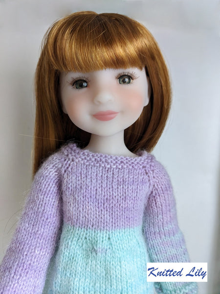 Knitted Lily Calla Tunic PDF Knitting Pattern for 15" Ruby Red Fashion ...