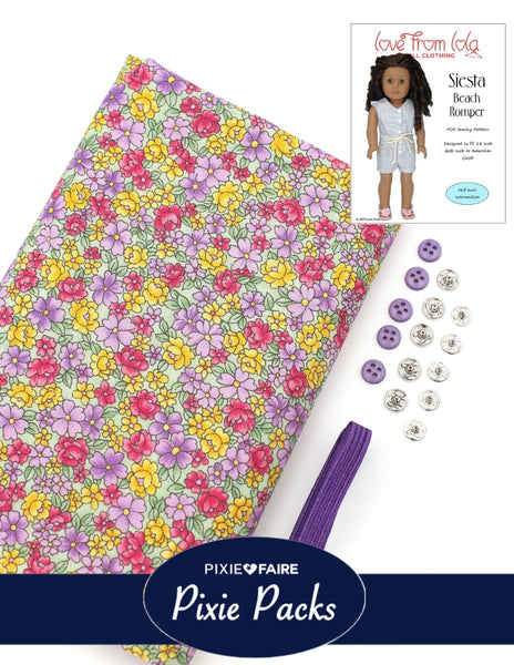 Limited Edition Pixie Pack Summer Floral Siesta Beach Romper Kit