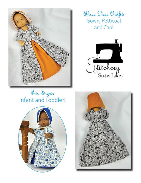 Stitchery and Snowflakes Dressing Baby... in Colonial Elegance Doll ...