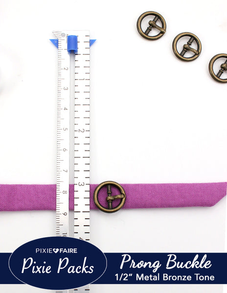 Pixie Packs Metal Prong Buckle 1/2" or 12mm Bronze