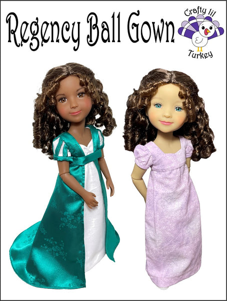 Crafty Lil Turkey Regency Ball Gown Doll Clothes Pattern for 15" RRFF dolls
