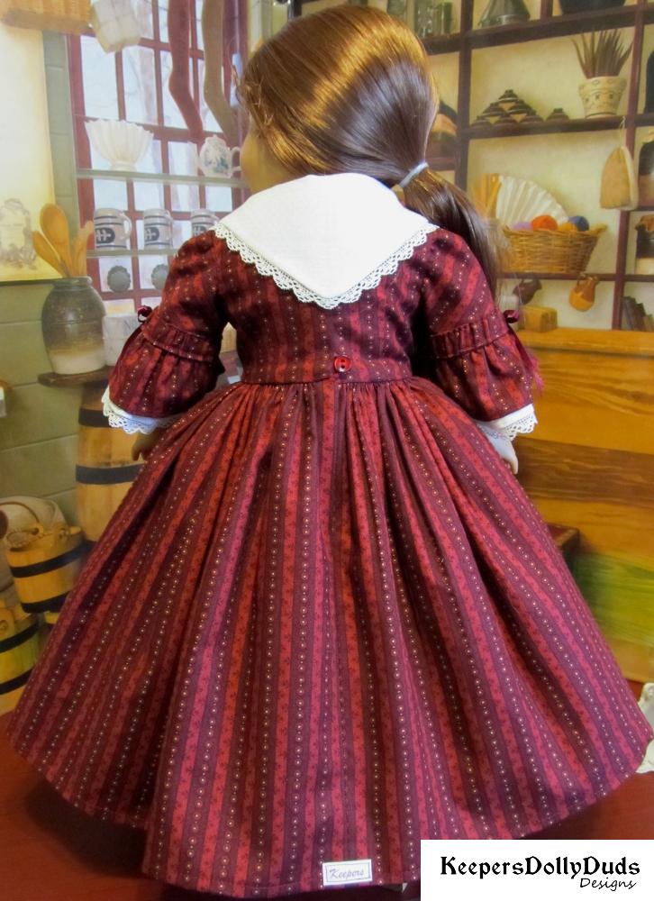 Keepers Dolly Duds Colonial Day Dress 18 inch Doll Clothes PDF Pattern