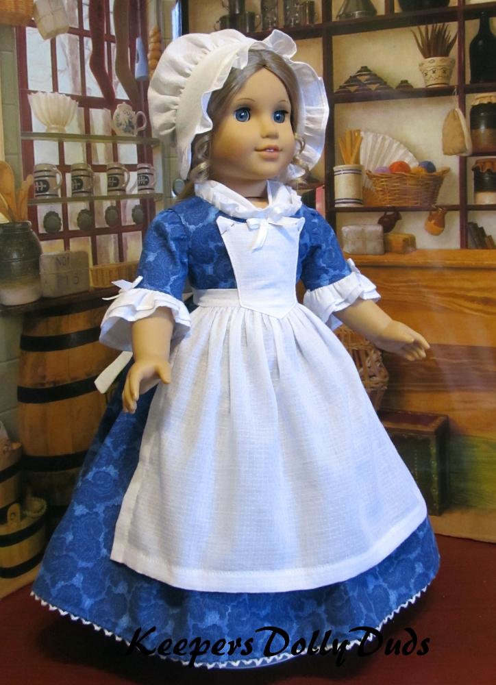 Keepers Dolly Duds Colonial Day Dress 18 inch Doll Clothes PDF Pattern
