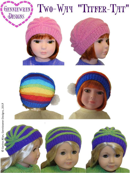 Genniewren Designs Two-Way "Titfer-Tat" Ridged Hat Doll Clothes Pattern ...