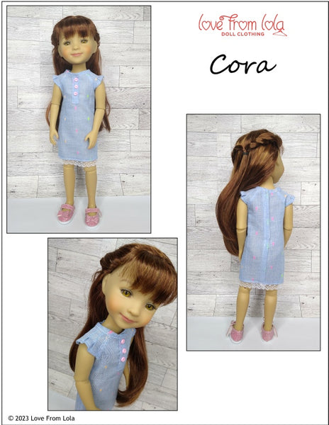 Love From Lola Cora Top and Dress Doll Clothes Pattern 14.5-15 inch Dolls