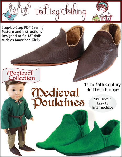 Doll Tag Clothing Medieval Poulaines Doll Shoes Pattern 18 inch ...