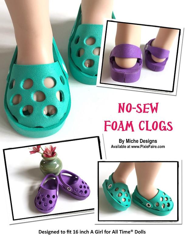 Miche Designs No-Sew Foam Clogs Doll Clothes Pattern 16 inch A Girl For ...