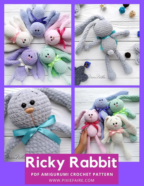 PlushiCo Ricky Rabbit Amigurumi PDF Crochet Pattern