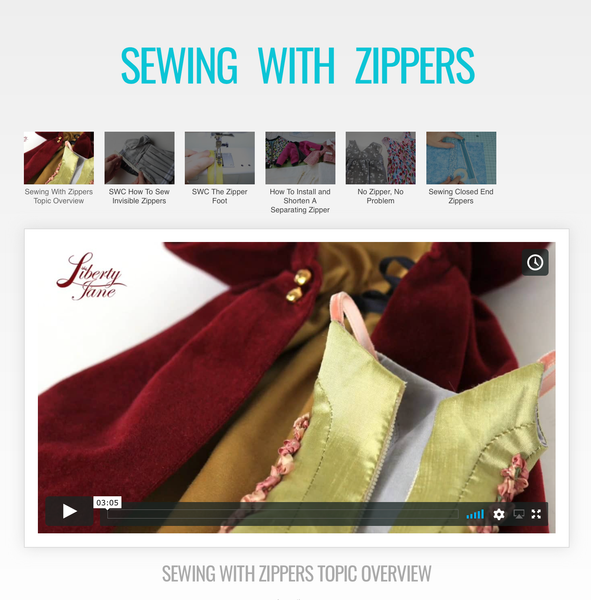 Sewing With Zippers - Master Class Video Course - Zippers for Doll Clothes