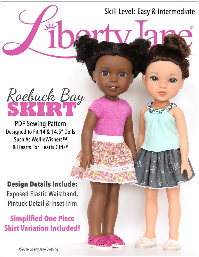 Liberty Jane Roebuck Bay Skirt Doll Clothes Pattern For 14-14.5 Inch Dolls