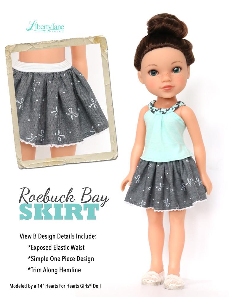 Liberty Jane Roebuck Bay Skirt Doll Clothes Pattern For 14-14.5 Inch Dolls