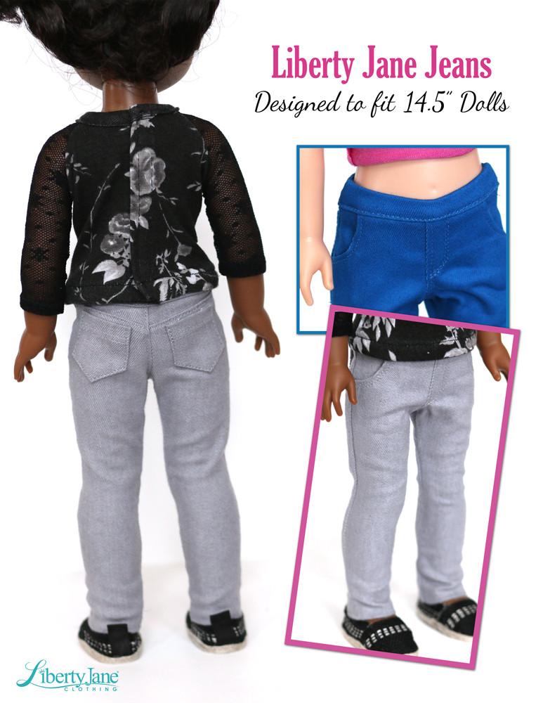 Liberty Jane Jeans Bundle Doll Clothes Pattern For Welliewishers Dolls