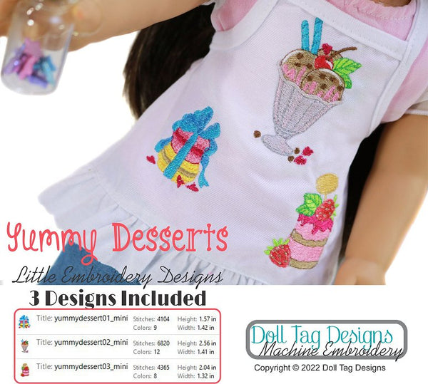 Doll Tag Designs Yummy Desserts Machine Embroidery Designs For Dolls
