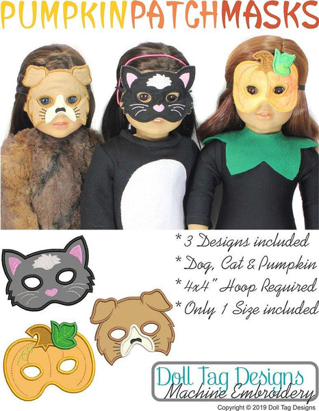 Doll Tag Designs Doll Pumpkin Patch Masks Machine Embroidery Designs