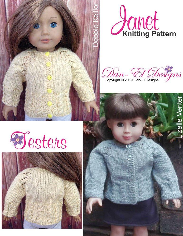 Dan-El Designs Janet Doll Clothes Knitting Pattern 18 inch American ...