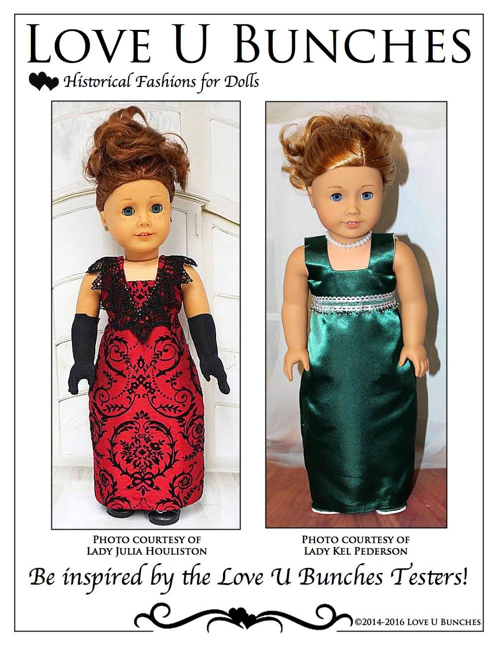 Lady Lilly's Winter Evening Dress 18 inch Doll Clothes PDF Pattern Download