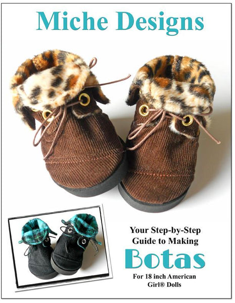 Botas 18 inch Doll Shoe Pattern for American Girl Doll PDF Download