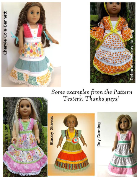 Prairie Chic Doll Clothes Pattern for 18" Dolls such as American Girl®