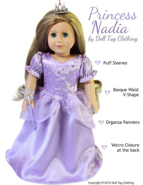 Doll Tag Clothing Princess Nadia Dress Doll Clothes Pattern 18 inch ...