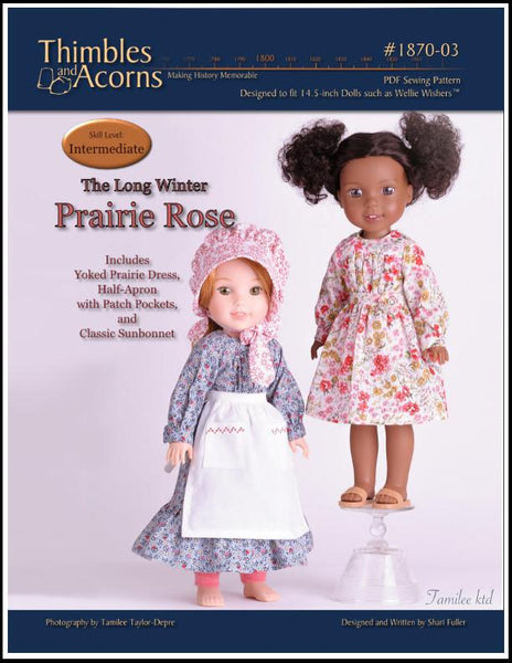 TA Prairie Rose Doll Clothes Pattern 14.5 Inch Dolls such as WellieWishers™